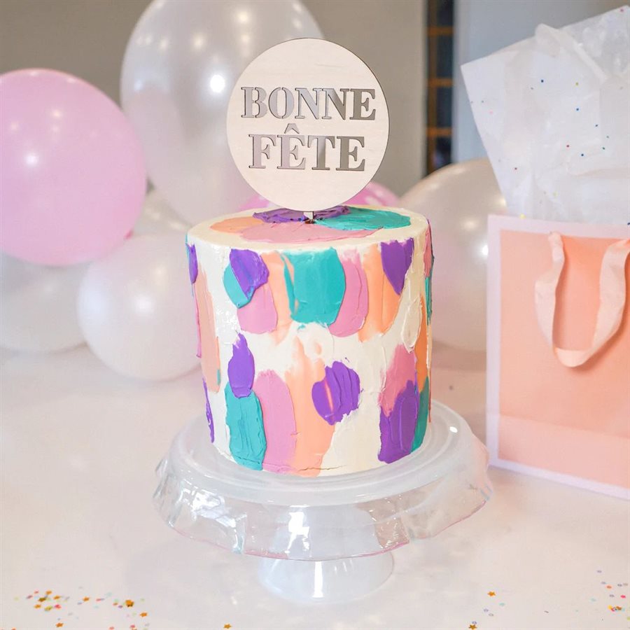 CAKE TOPPER ROND - BONNE FETE
